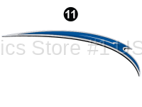 2009 Stealth Blue Front Center Swoop Decal - RV Graphics Store