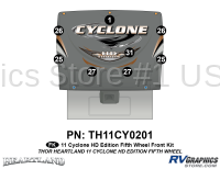 2011 Cyclone HD Fifth Wheel Front Decal Kit - RV Graphics Store