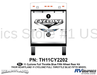 2011 Cyclone Fifth Wheel Blue Rear Decal Kit - RV Graphics Store