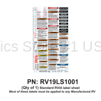 Standard RV Label Sheet 1 Standard RVIA Label Sheet Decal - RV Graphics ...