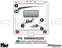 5 Piece 2006 Nash Large Fifth Wheel Fiberglass Rear Graphics Kit