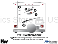 5 Piece 2006 Nash Large Travel Trailer Fiberglass Rear Graphics Kit