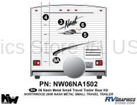 5 Piece 2006 Nash Small Travel Trailer Metal Rear Graphics Kit