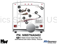 8 Piece 2007 Nash Travel Trailer Rear Graphics Kit