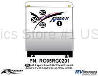 4 Piece 2005 Ragen Fifth Wheel Blue Front Graphics Kit