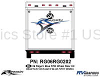 2 Piece 2006 Ragen Fifth Wheel Blue Rear Graphics Kit