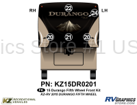 5 Piece 2015 Durango FW Front Graphics Kit