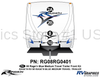 4 Piece 2008 Ragen Medium TT Blue 28-32 Front Graphics Kit