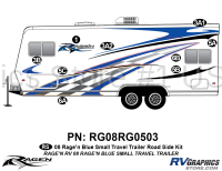 10 Piece 2008 Ragen Small TT Blue 21-26 Roadside Graphics Kit