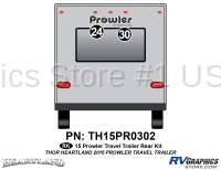 2 Piece 2015 Prowler Travel Trailer Rear Graphics Kit