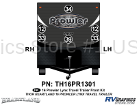 6 Piece 2016 Prowler Lynx Travel Trailer Front Graphics Kit