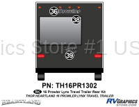 3 Piece 2016 Prowler Lynx Travel Trailer Rear Graphics Kit
