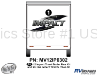 1 Piece 2012 Impact Travel Trailer Rear Graphics Kit