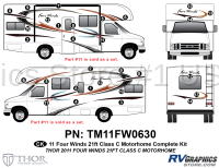 30 Piece 2011 Four Winds 21' Class C Complete Graphics Kit