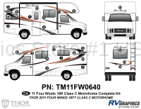 24 Piece 2011 Four Winds 19' Class C Complete Graphics Kit