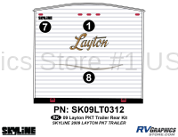 3 Piece 2009 Layton Park Model Trailer Rear Graphics Kit