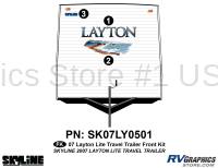 3 Piece 2007 Layton Lite Travel Trailer Front Graphics Kit