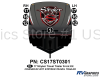 7 Piece 2017 Stryker Travel Trailer Front Graphics Kit