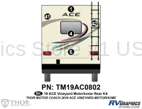 5 Piece 2019 ACE Motorhome Neutral Version Rear Graphics Kit