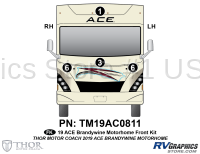 4 Piece 2019 ACE Motorhome Red Version Front Graphics Kit