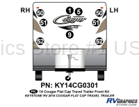 9 Piece 2014 Cougar Flat Cap Travel Trailer Front Graphics Kit