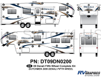 45 Piece 2009 Denali Fifth Wheel Complete Graphics Kit