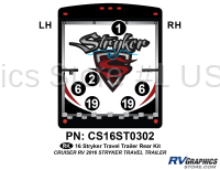 6 Piece 2016 Stryker Travel Trailer Rear Graphics Kit