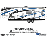 17 Piece 2019 Genesis Fifth Wheel BLUE Roadside Graphics Kit