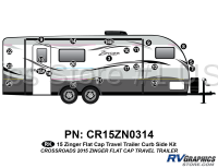 23 Piece 2015 Zinger Flat Cap Travel Trailer Curbside Graphics Kit
