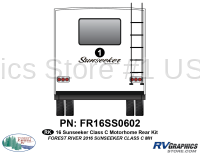 1 Piece 2016 Sunseeker Motorhome Rear Graphics Kit