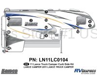 13 Piece 2011 Lance Truck Camper Curbside Graphics Kit