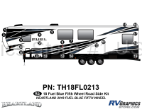 21 Piece 2018 Fuel Fifth Wheel Roadside Graphics Kit Blue Version