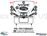 11 Piece 2017 Sabre Fifth Wheel Front RV Graphics Kit