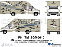46 Piece 2018 Gemini Motorhome Complete Graphics Kit-Blue Version