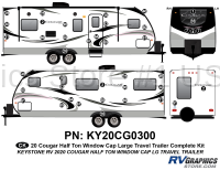41 Piece 2020 Cougar Large Travel Trailer Window Cap Complete Graphics Kit
